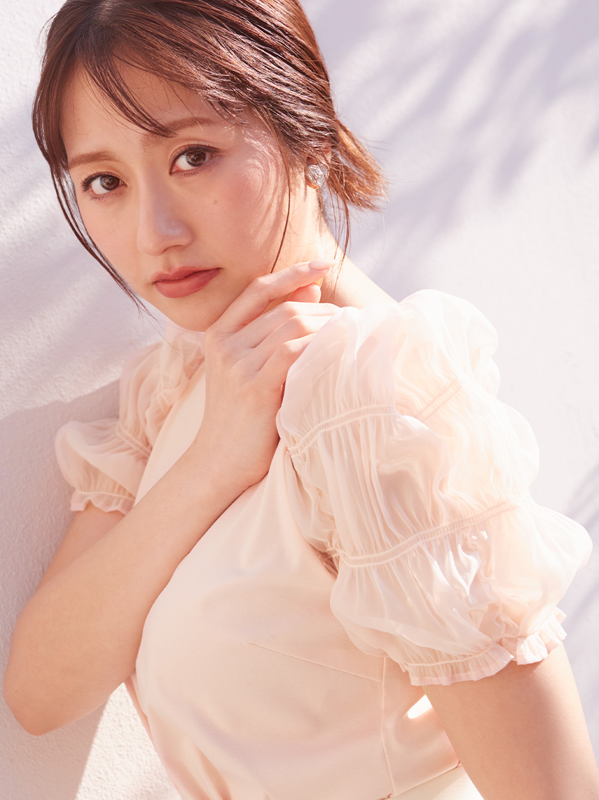 シュリンクスリーブカットソー(カットソー)|TOPS(トップス シュリンクスリーブカットソー(カットソー)|TOPS(トップス