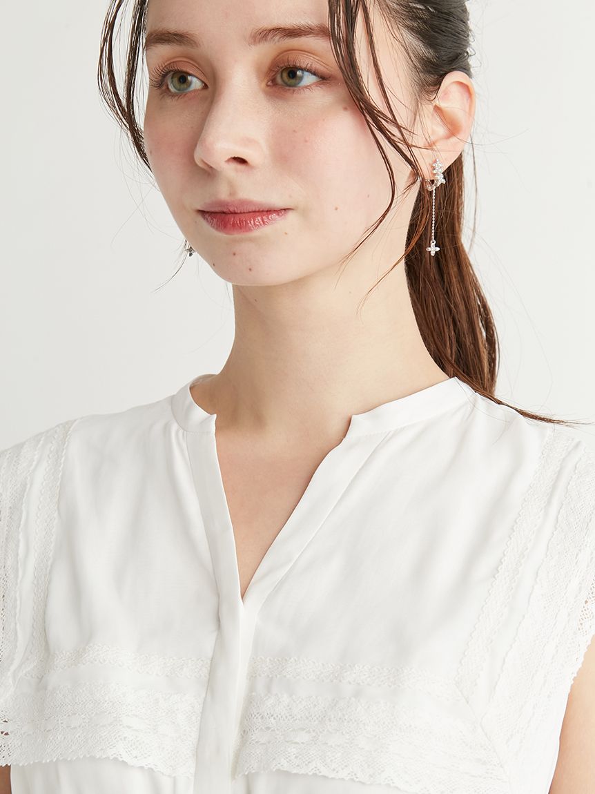 レーススクエアカラーワンピース(デイリーワンピース)|DRESS レーススクエアカラーワンピース(デイリーワンピース)|DRESS