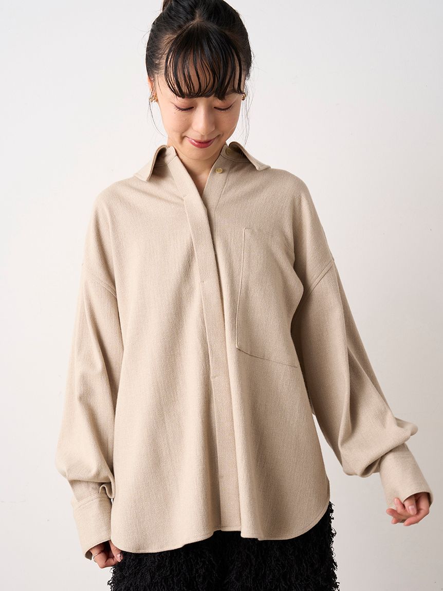 【emmi×PlaX（TM）】ウールワイドシャツジャケット(シャツ・ブラウス)｜トップス｜emmi（エミ）の通販サイト 【公式】