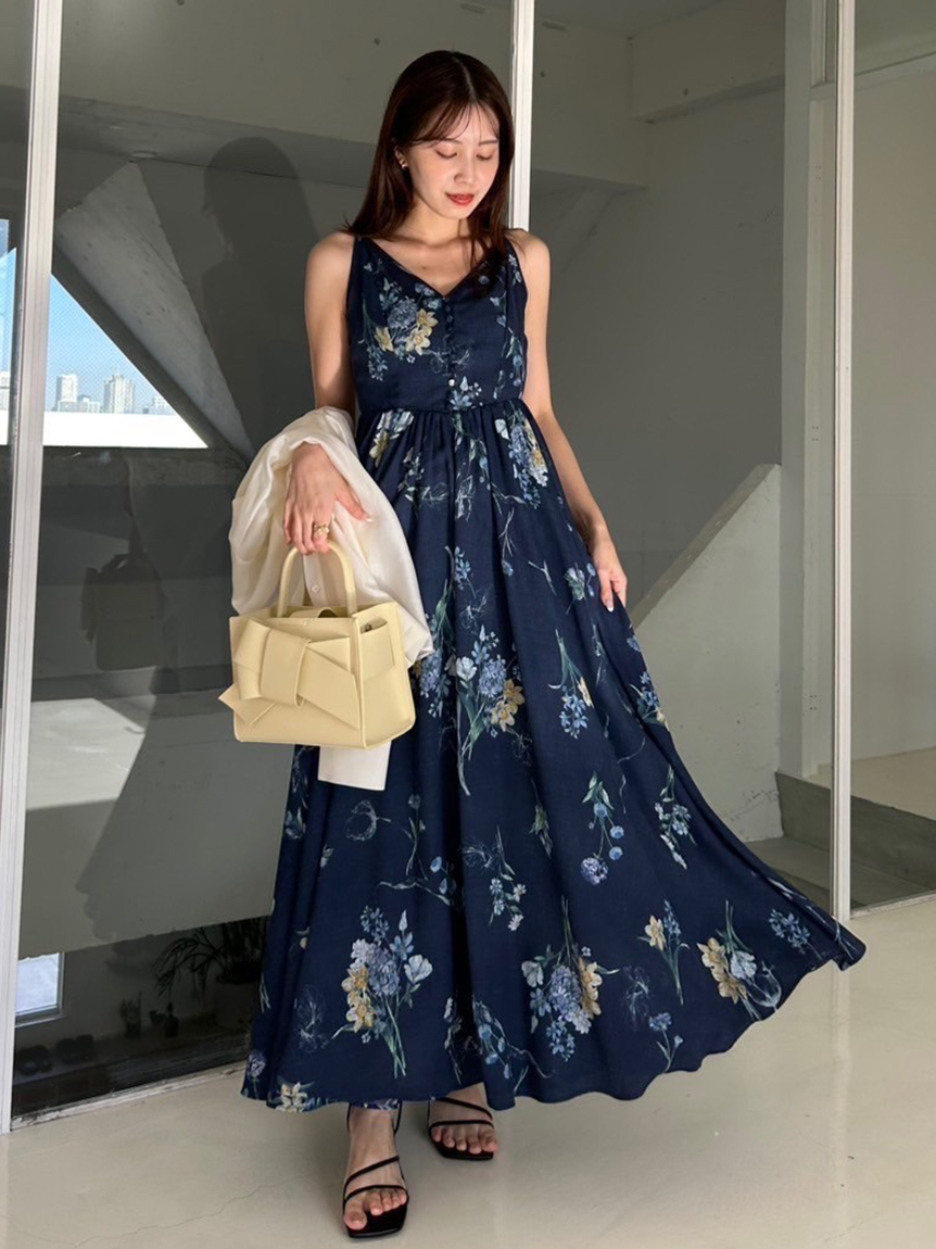 ボタニカルプリントキャミソールワンピース(マキシ・ロングワンピース)｜ワンピース｜FRAY I.D（フレイ アイディー）の通販サイト 【公式】