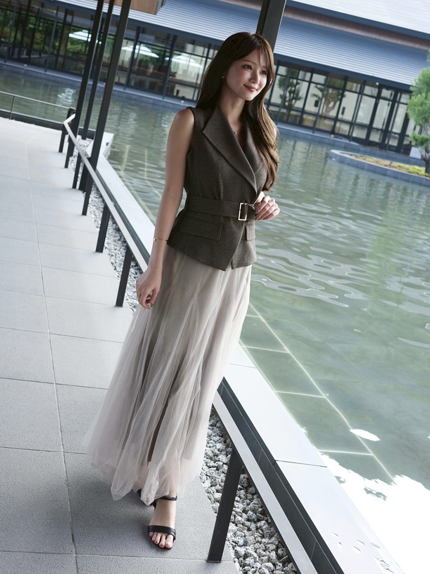 【00サイズ】ジレチュールスカートセットアップ(トップス＆ボトムセット)｜ワンピース｜FRAY I.D（フレイ アイディー）の通販サイト 【公式】