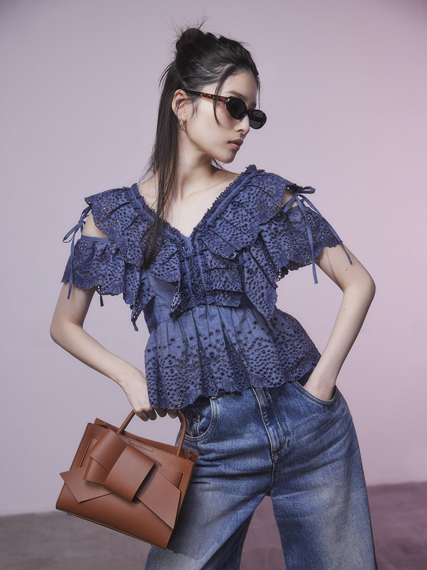 バイカラーリボンミドルバッグ(ハンドバッグ)｜バッグ｜FRAY I.D（フレイ アイディー）の通販サイト 【公式】