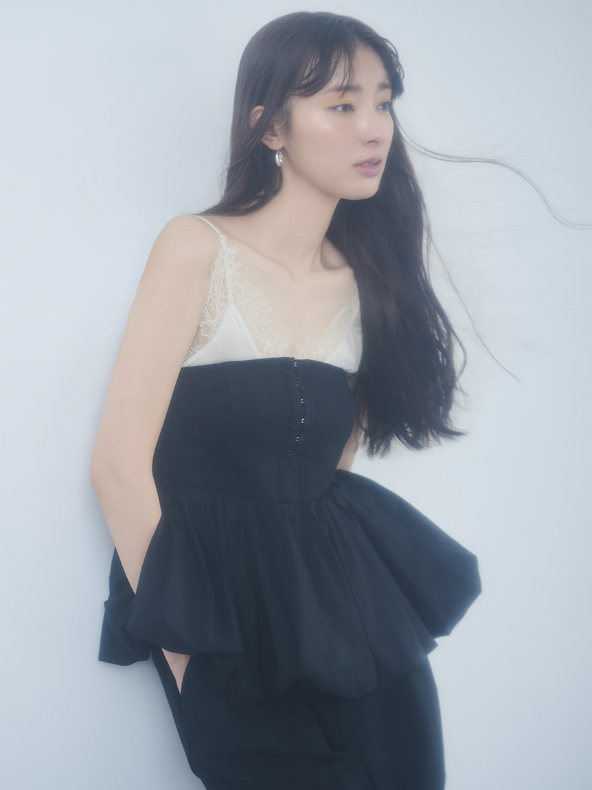 コンビペプラムベアトップス(カットソー)|トップス|FRAY I.D コンビペプラムベアトップス(カットソー)|トップス|FRAY I.D