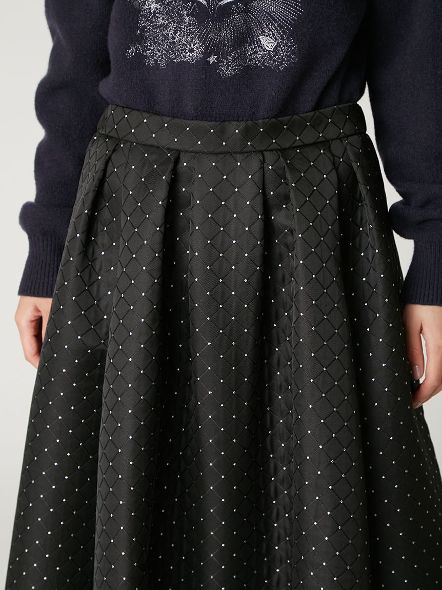 ラメマトラッセタックフレアースカート(ロングスカート)｜スカート