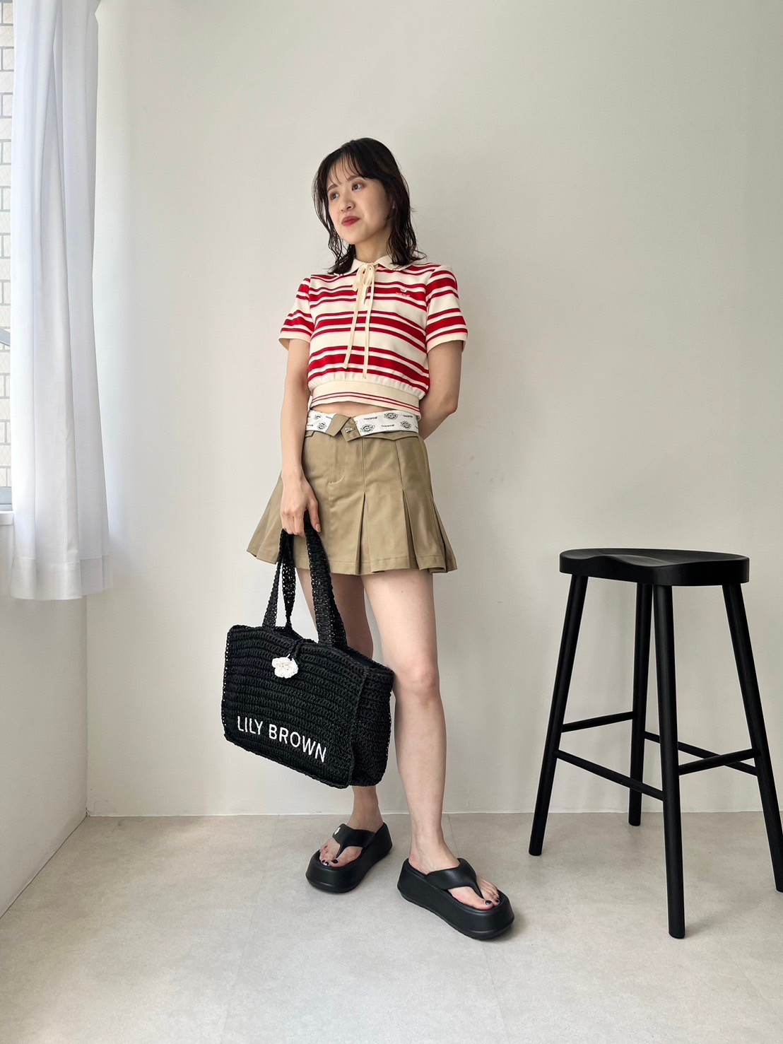 WEB限定カラー】【LILY BROWN×MARY QUANT】ロゴ刺繍カゴバッグ WEB限定カラー】【LILY BROWN×MARY QUANT】ロゴ刺繍カゴバッグ